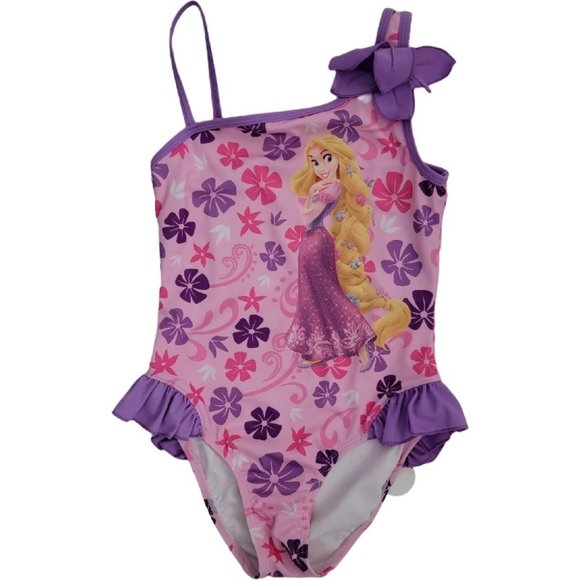 Disney Swim Disney Store Girls One Piece Tangled Rapunzel Swimsuit
